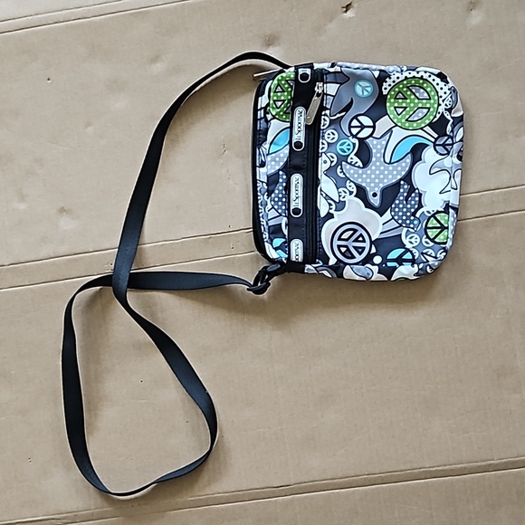 Lesportsac | Bags | Lesportsac Peace Sign Doves Small Crossbody Purse ...